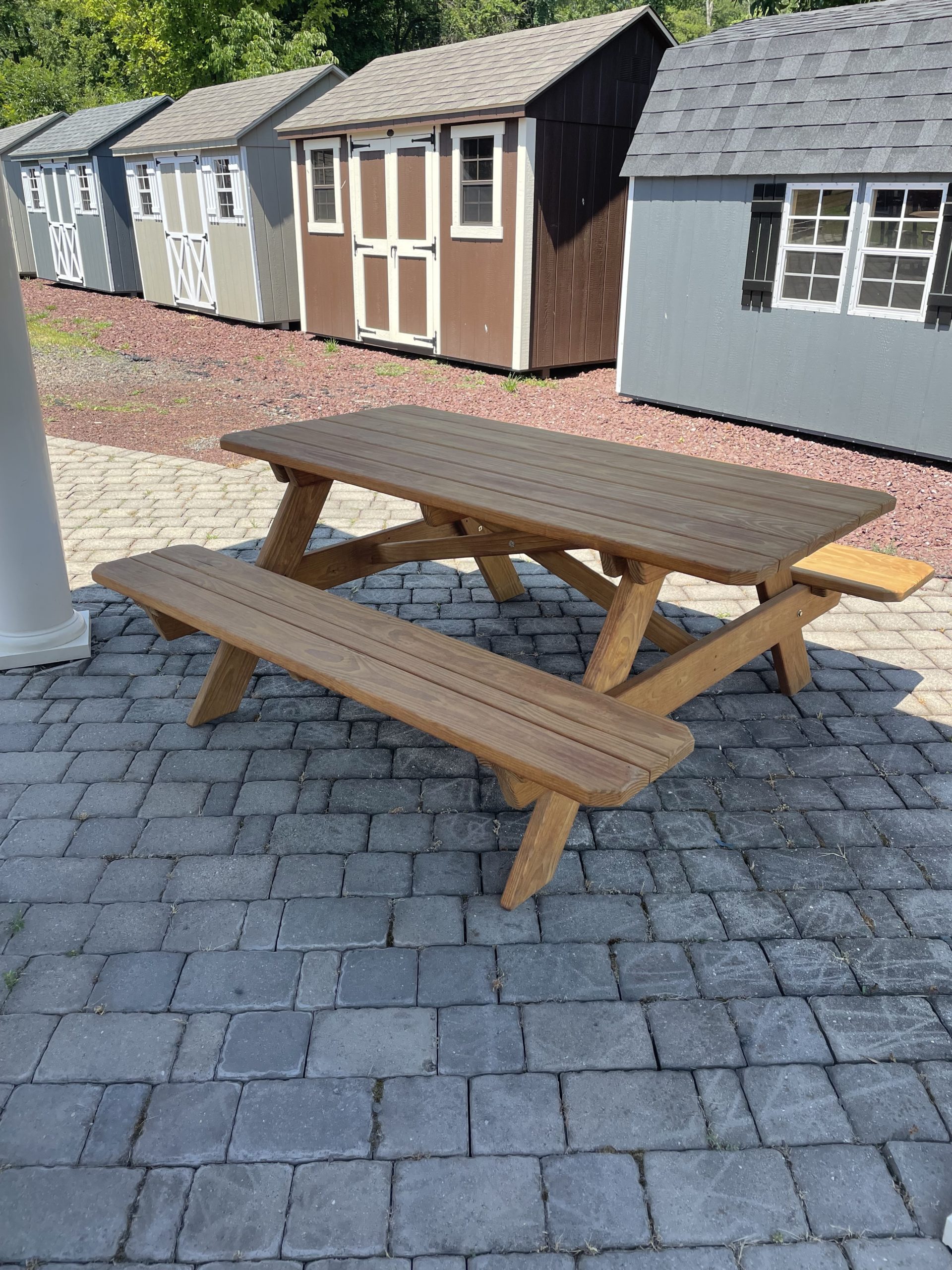 6' Picnic Table with Attached Bench | Garden Oaks Specialties